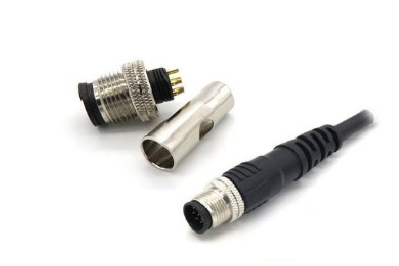 Conector macho M12 para moldeo